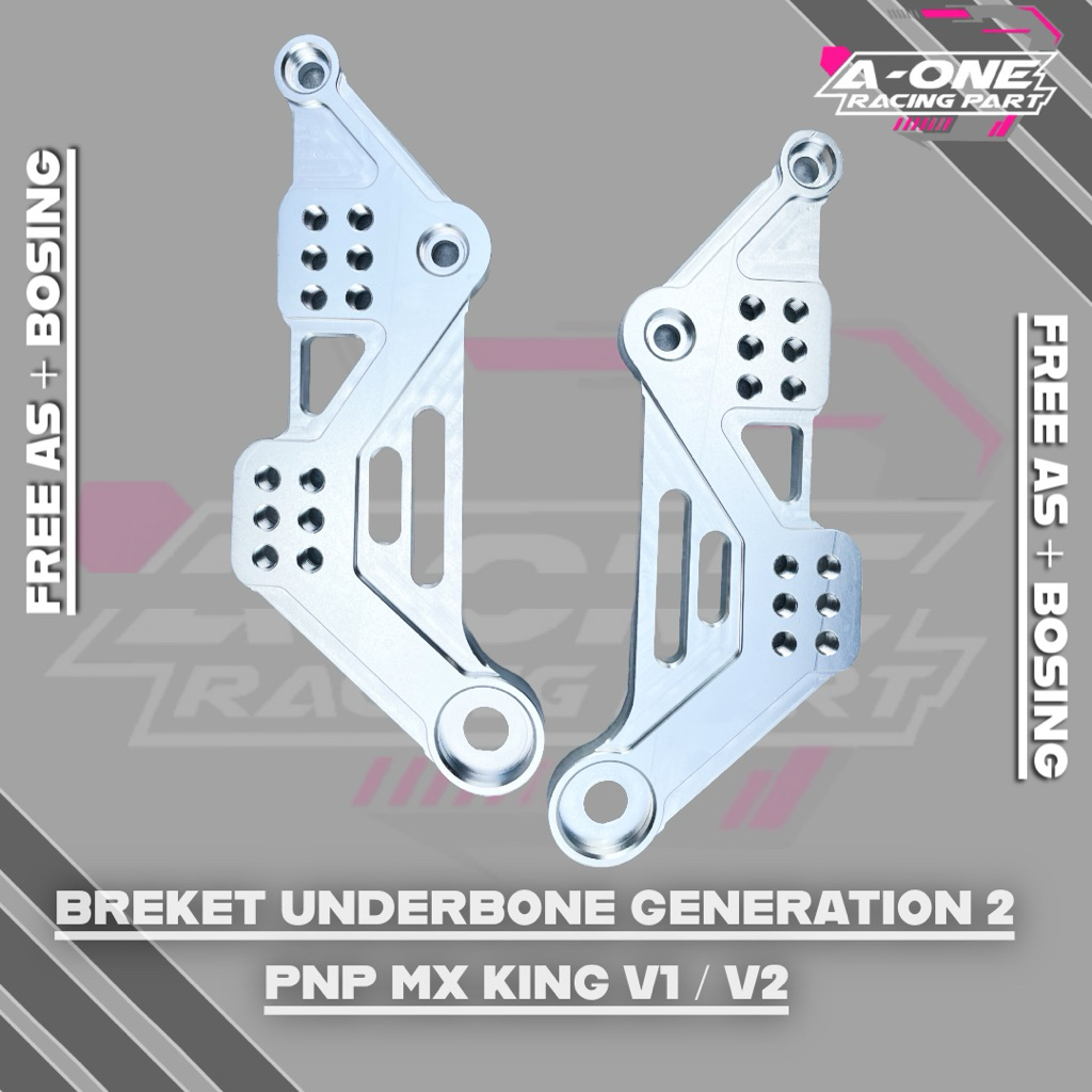 Underbone Bracket G2 MX KING V1/V2 A-One PNP RCB Rapido Silver (Free ...