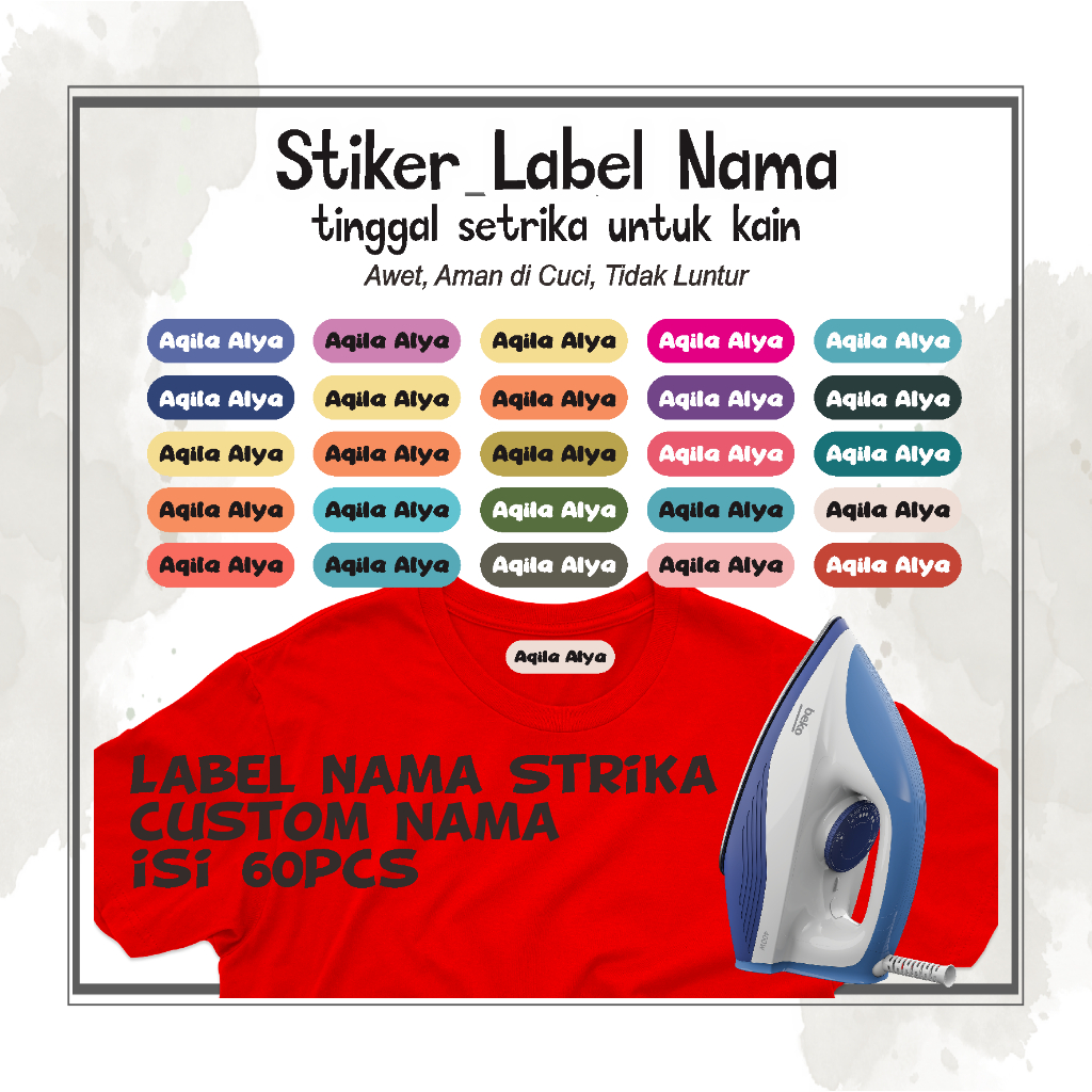 Custom Clothing Name Label Stickers // Ironing Labels for contemporary ...