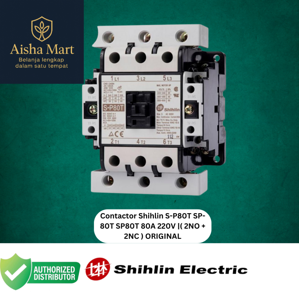 Contactor Shihlin S-P80T SP80T 80A 220V – 2NO + 2NC Original Taiwan ...