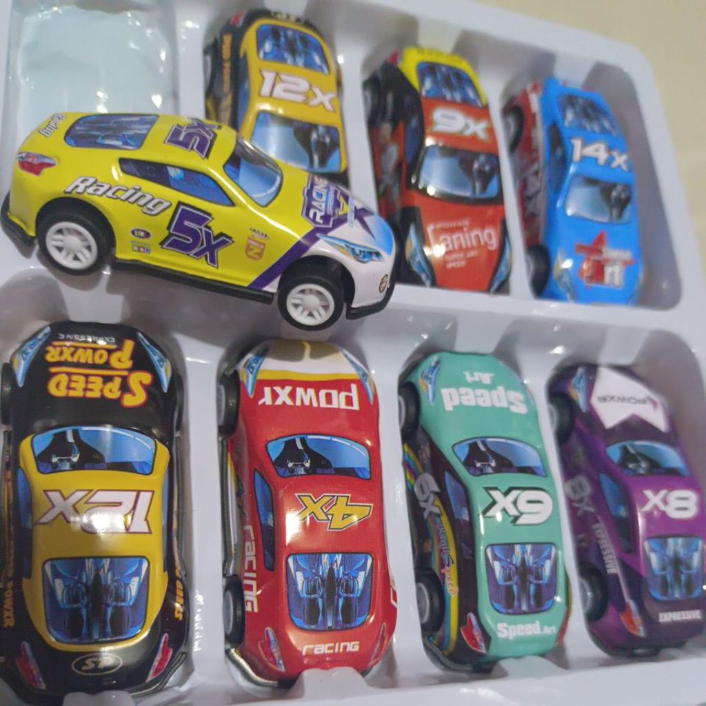 Metal Mini Racing Pullback Cars toy car set of 8 pcs | Shopee Philippines