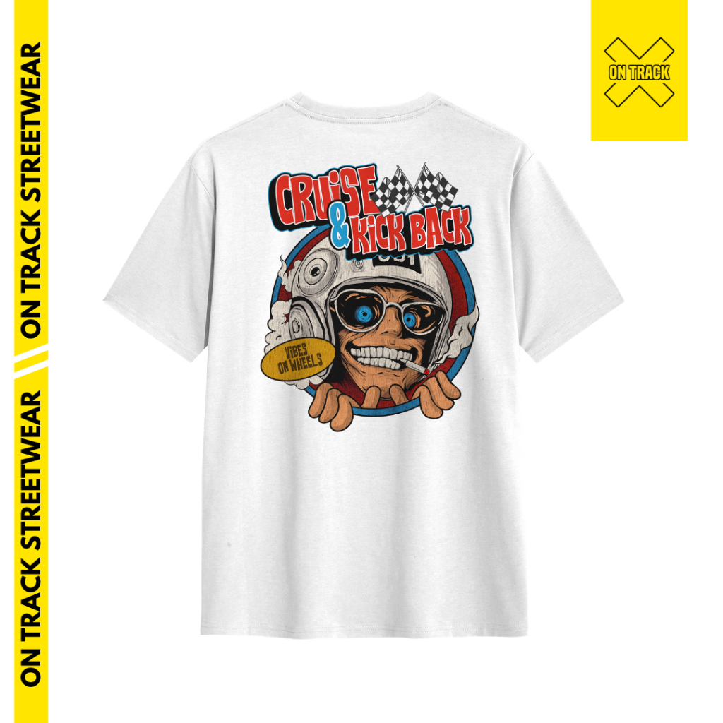 On Track - Adult Distro T-Shirt Cruise & Kick Back Men Women White DTF ...