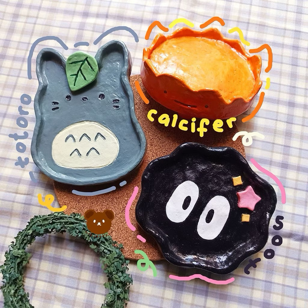 [B924] Studio Ghibli Coaster Handmade clay coaster ghibli character ...