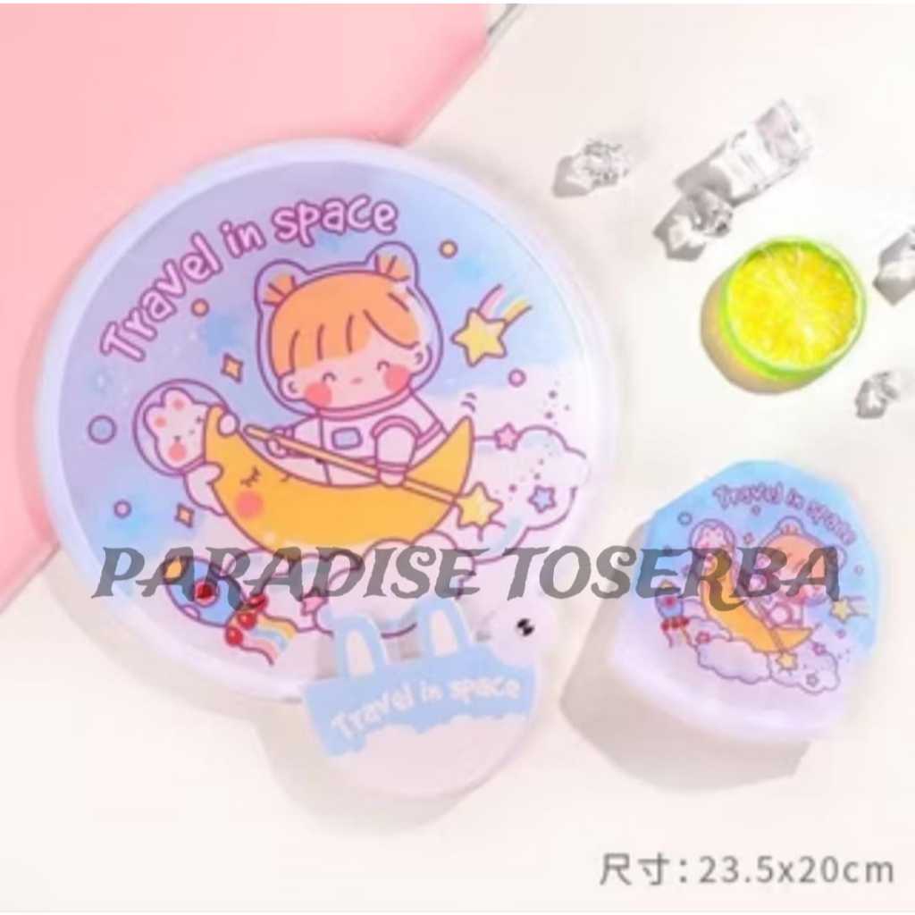 Mini Folding Hand Fan with Cute Cartoon Motif Portable Cloth Fan Magic ...