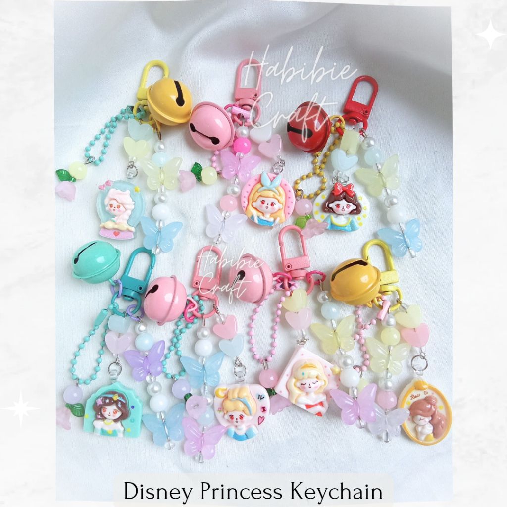 GANTUNGAN Disney Princess Key Chain by Habibie Craft custom name ...