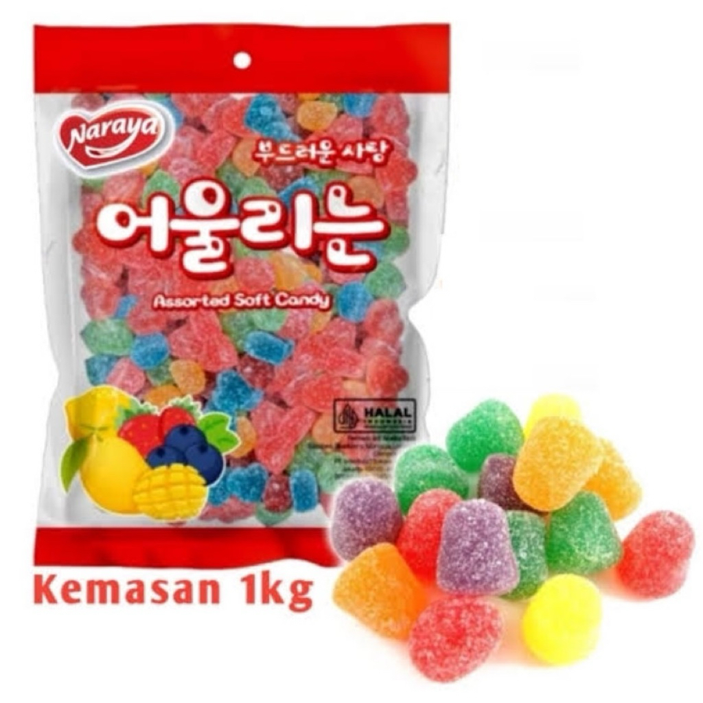 Colorful Jelly Candy 1 Kg / Naraya Assorted Soft Candy Naraya / Jelly ...