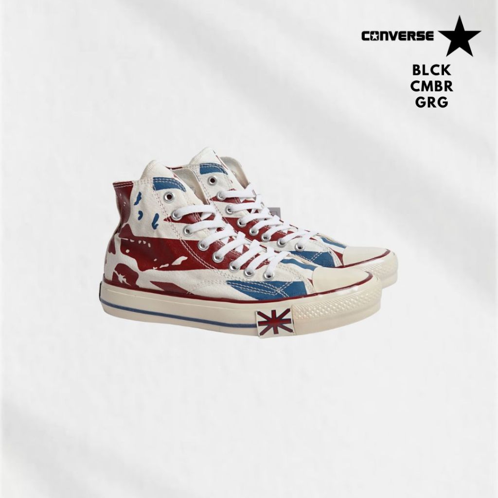MERAH ( BCG ) Men's Sneakers Converse Union Jack Flag English Red and ...
