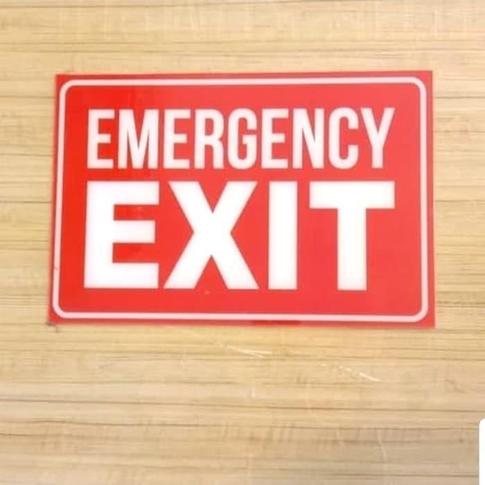 SIGN STICKER EMERGENCY EXIT / RAMBU EVACUATION DIRECTION EVACUATION ...
