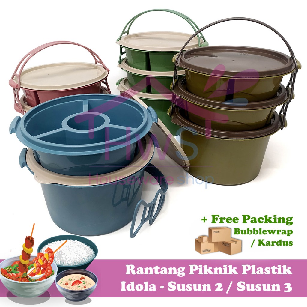 Plastic Food Container 2-Stack Idol Picnic Food Container 3-Stack ...