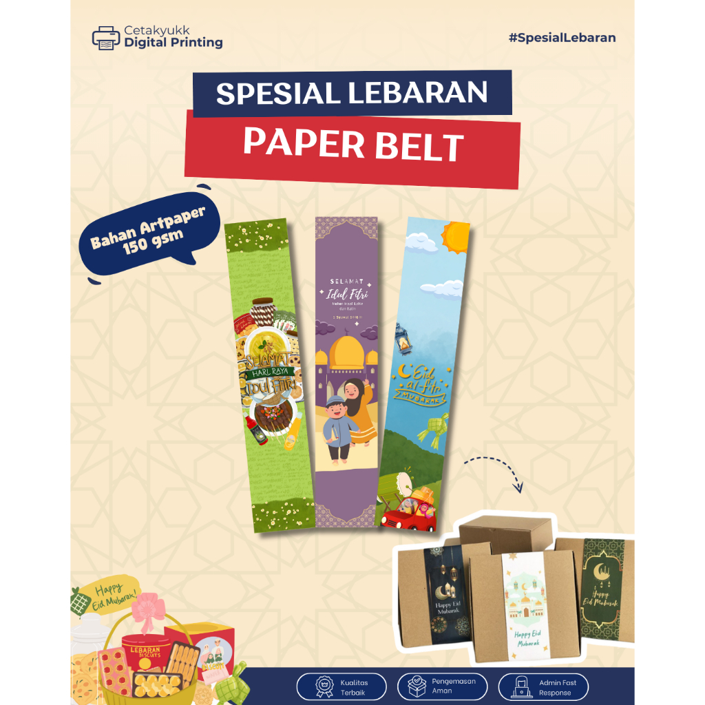 Eid Paper Belt / Eid Al-Fitr Gift Hampers Label | Shopee Philippines