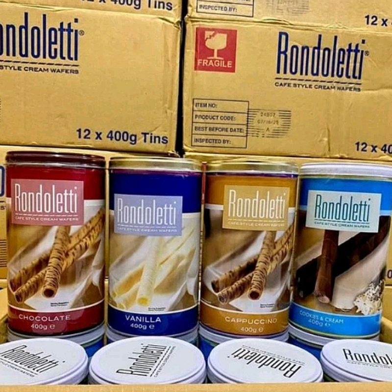 Rondoletti Chocolate Cream Stick Wafer 400gr Astor Premium Can | Shopee ...