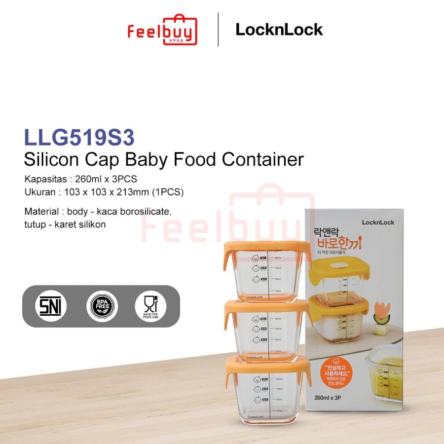 Locknlock Oven Glass Silicon Cap Baby Food Container - LLG519S3 ...