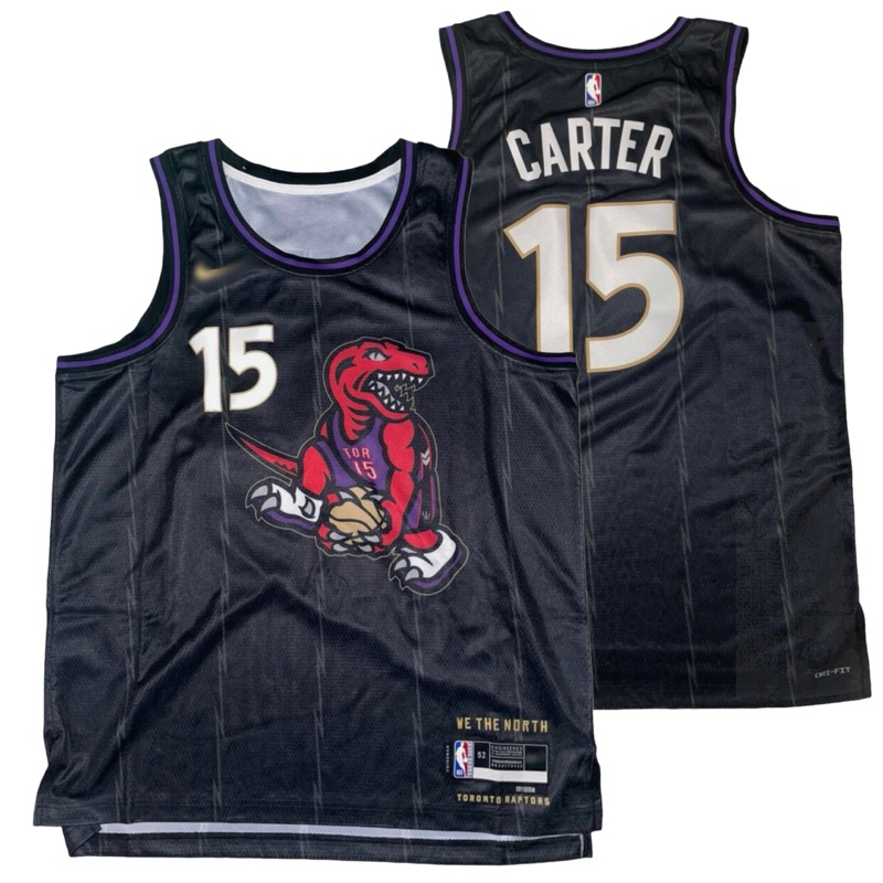 HITAM Nba BASKET JERSEY TORONTO RAPTORS 15 VINCE CARTER CITY EDITION ...