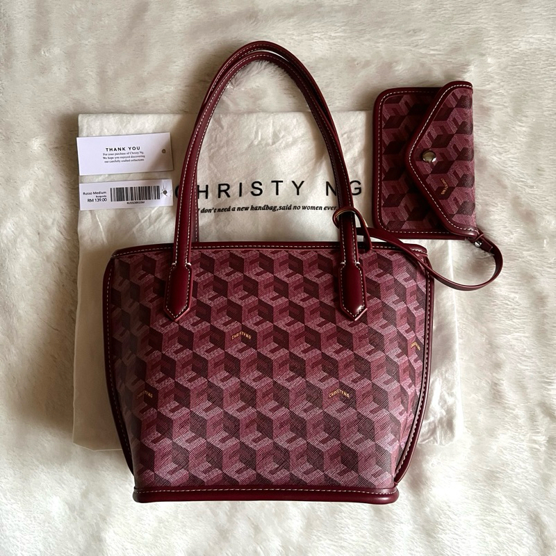 [SOLD] Christy NG Russo Mini Tote Bag Burgundy / Tas Christy NG Russo ...