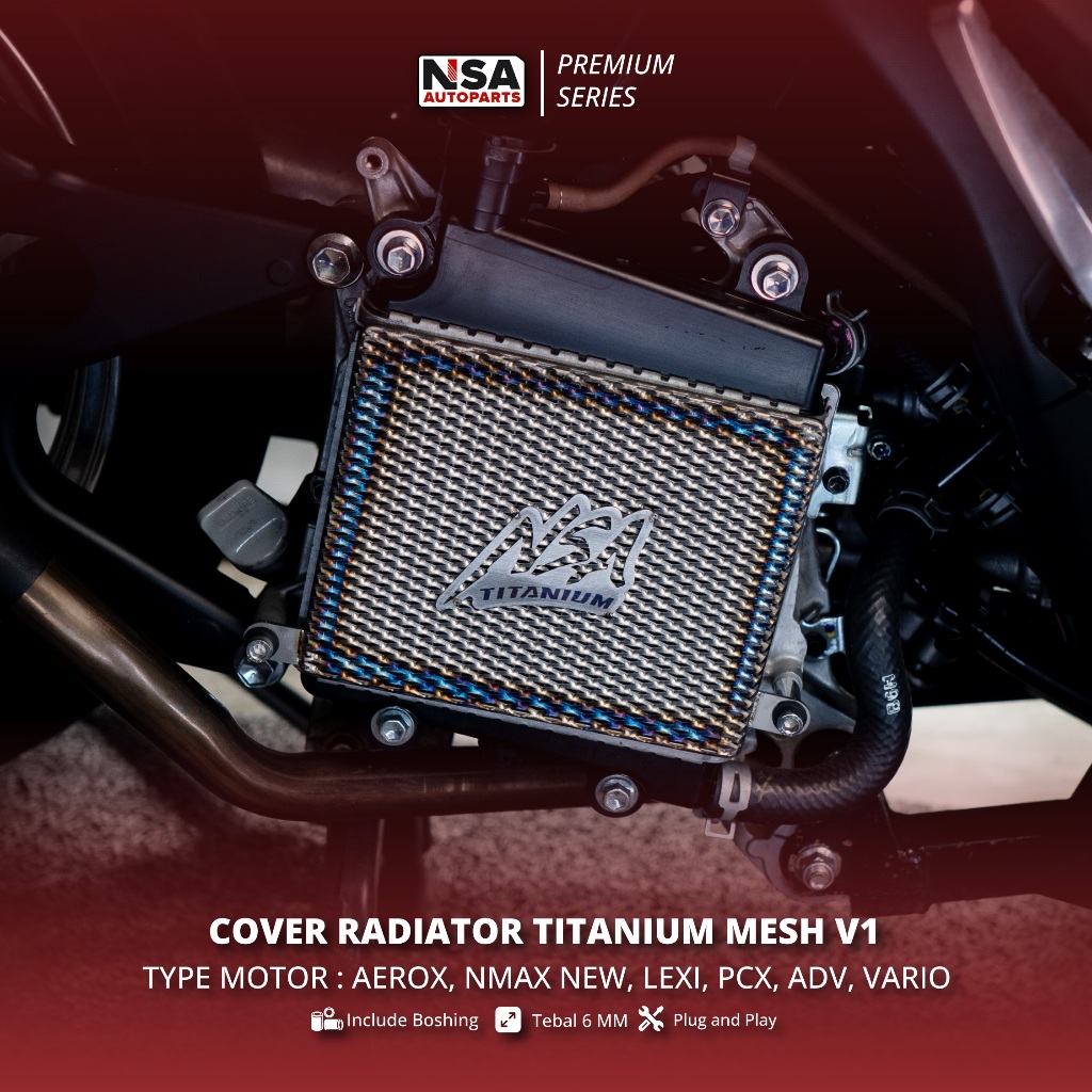 TITANIUM V1 PREMIUM SERIES RADIATOR COVER VARIO, PCX, AEROX, NMAX, LEXI ...