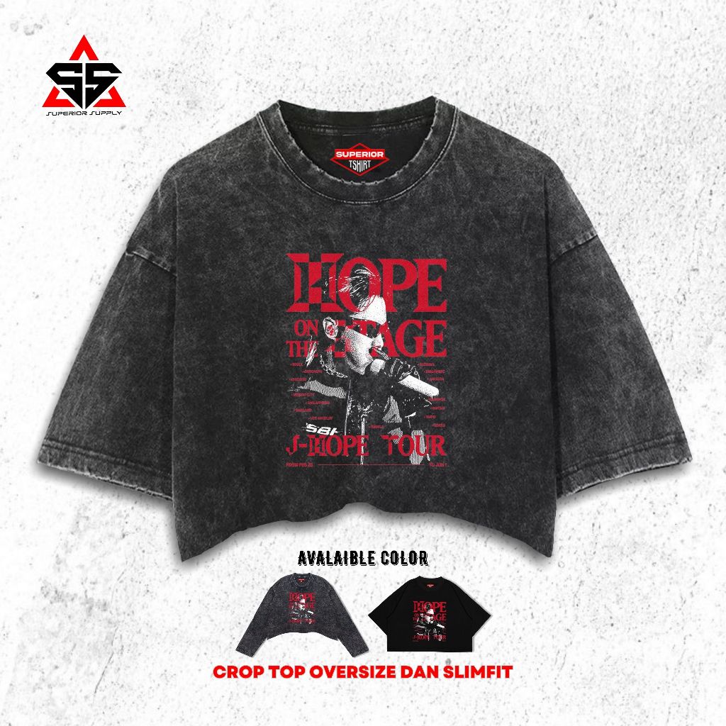 SUPERIOR Crop Tee JHope Washed Longsleeve Oversize Slimfit Crop Top ...
