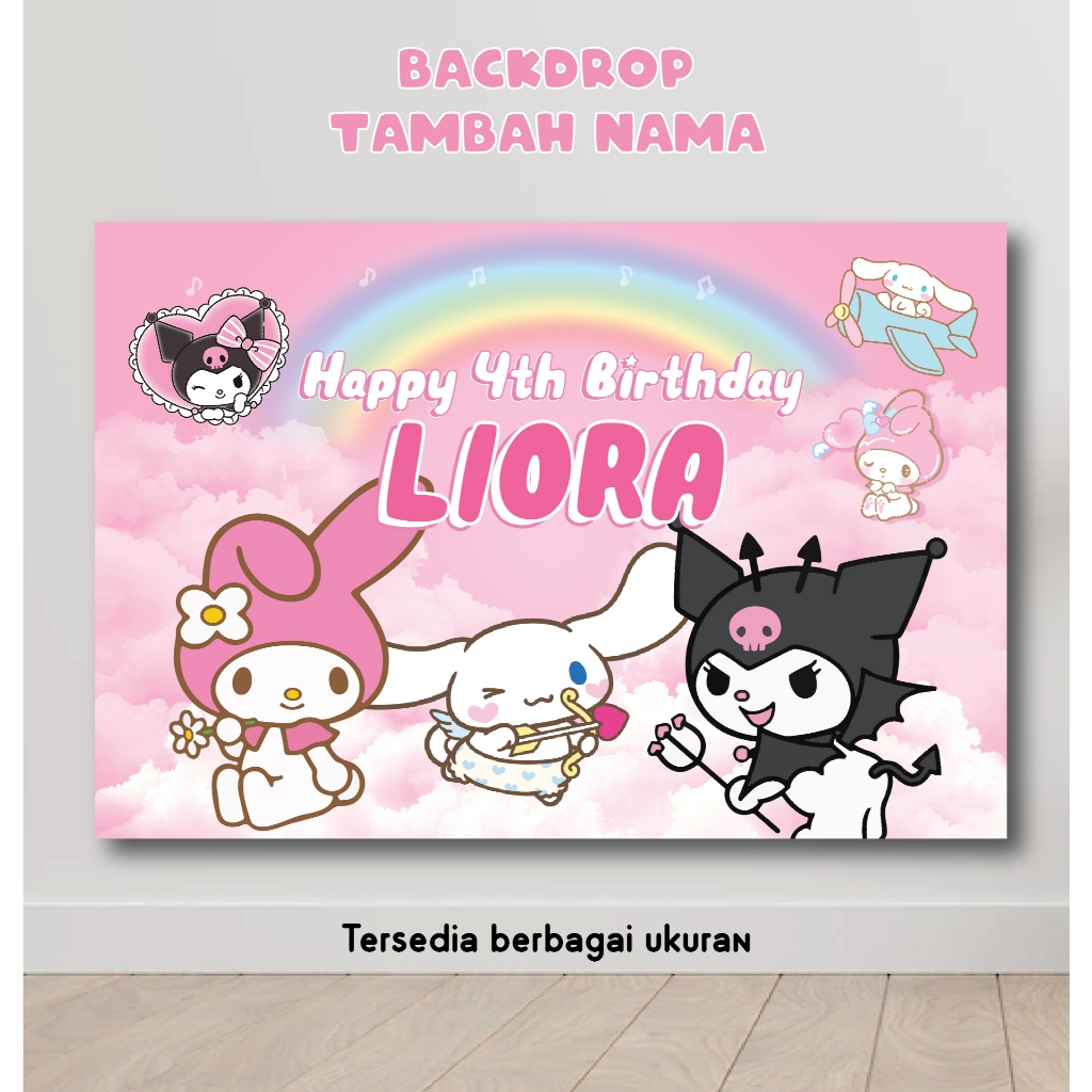 Backdrop SANRIO MY MELODY KUROMI CINAMOROLL BACKGROUND BANNER ...