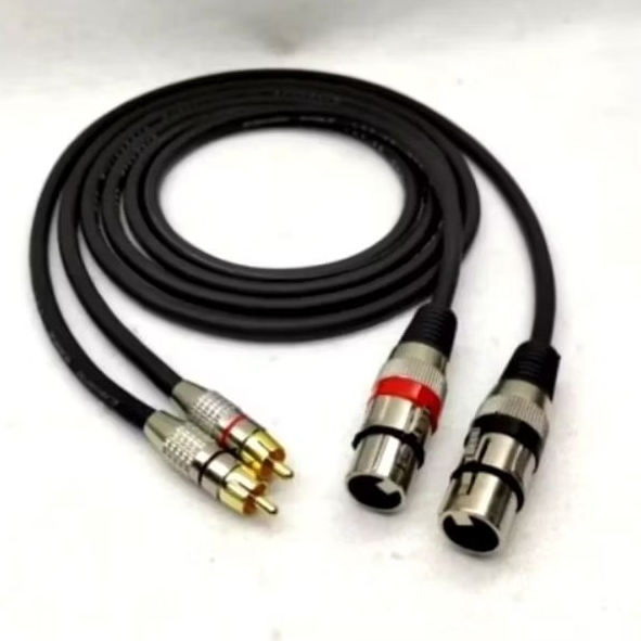 Mixer to amplifier jack 2 rca to 2 xlr female quality copper cable ...