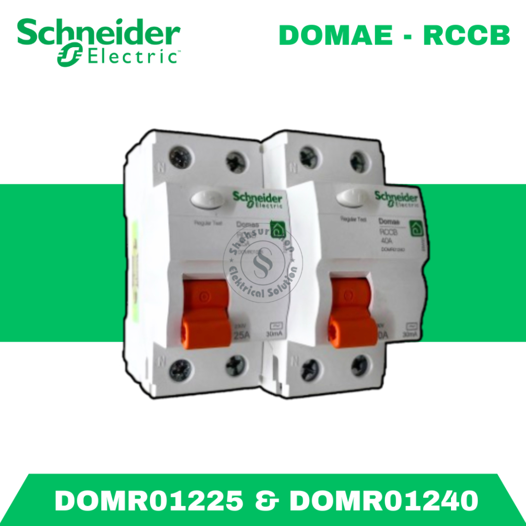 Schneider RESIDUAL CURRENT CIRCUIT BREAKER RCCB ELCB 2 PHASE 25 & 40 ...