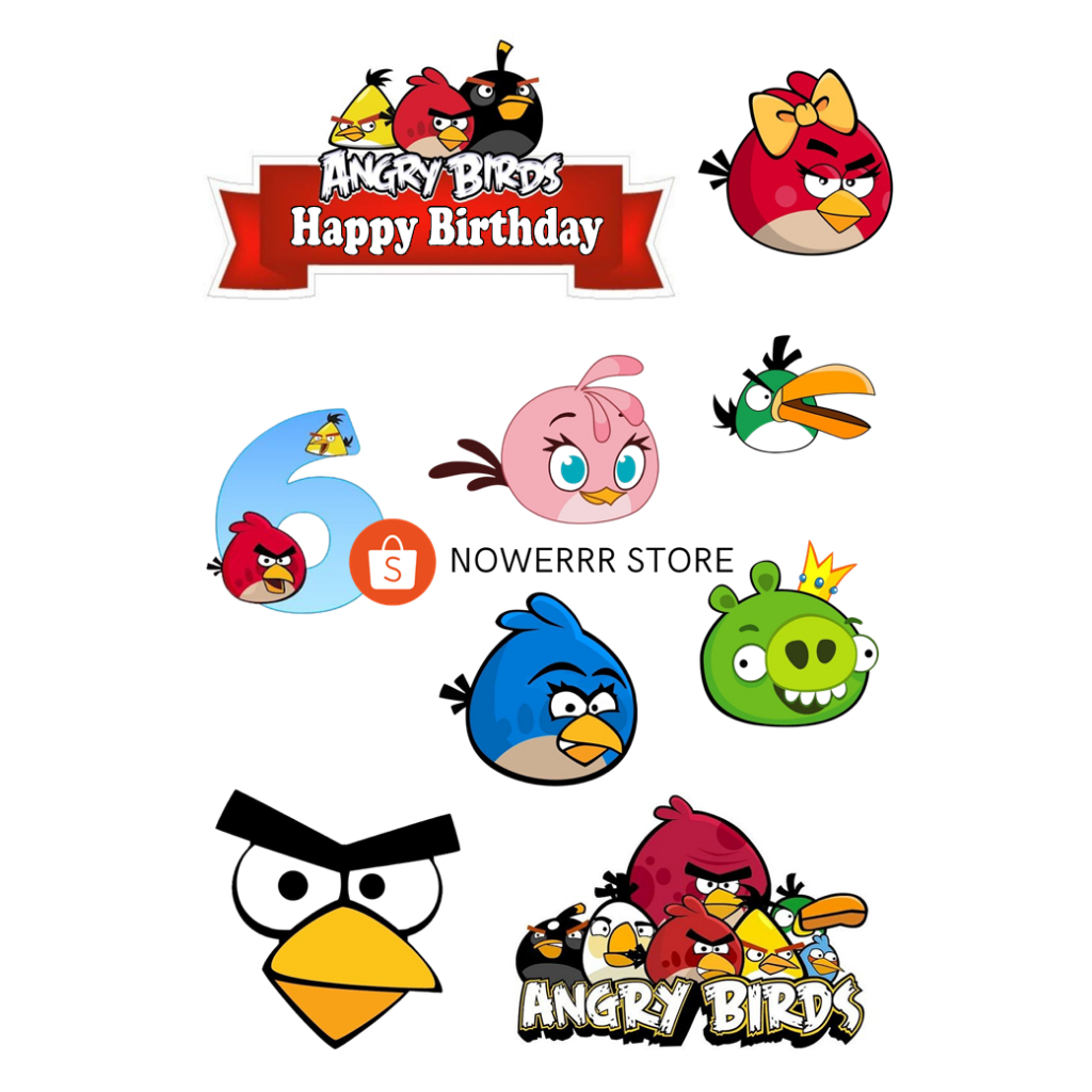 ANGRY BIRDS/ Custom Name Angry Birds Cake Topper/ANGRY BIRDS Birthday ...