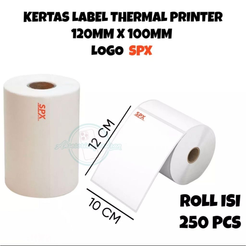 Thermal Printer Label Paper 100 X 150 MM Or 100 X 120 MM 250 Sheets SPX ...