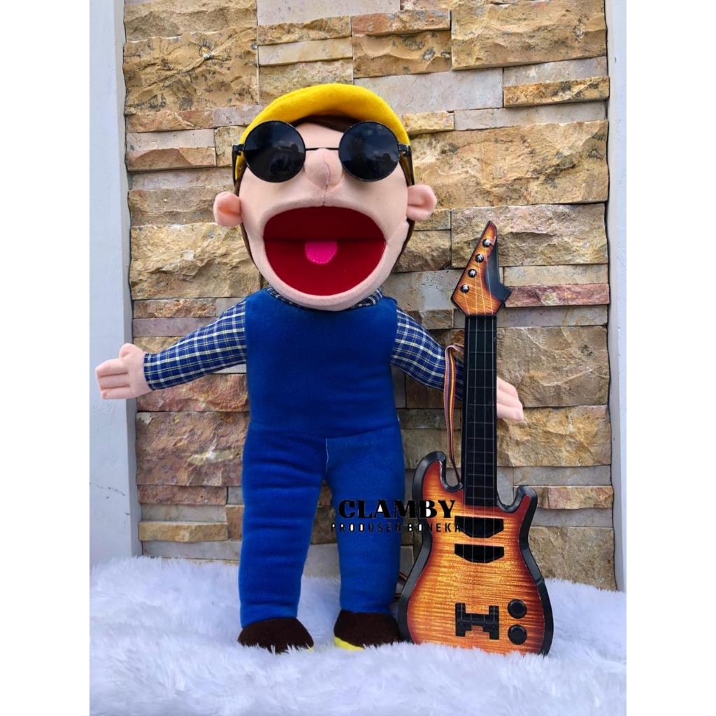 Unique character moving mouth hand puppet, cute yellow hat, Brother ...