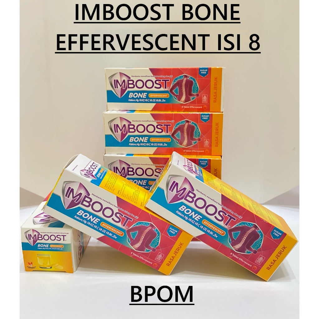 Imboost Bone Effervescent Bone and Teeth Supplement Orange Flavor CONTENTS 8 Tablets | Shopee ...