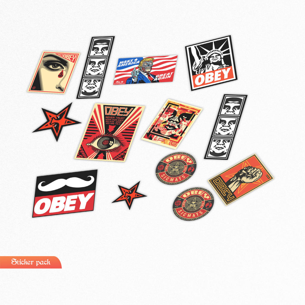 Obey brand distro stickers set of 2 / Sticker Pack | Shopee Philippines