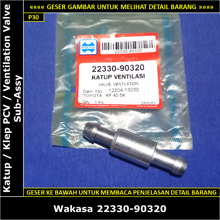 Valve Valve PCV Valve Toyota Kijang Kotak Doyok 1300 cc 4K KF20 Wakasa ...