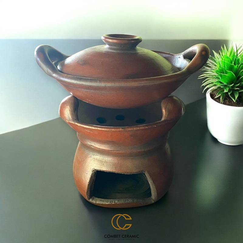 Clay Pottery Serabi Wok & Brazier Set - Clay Pottery Serabi Pan | Shopee Philippines