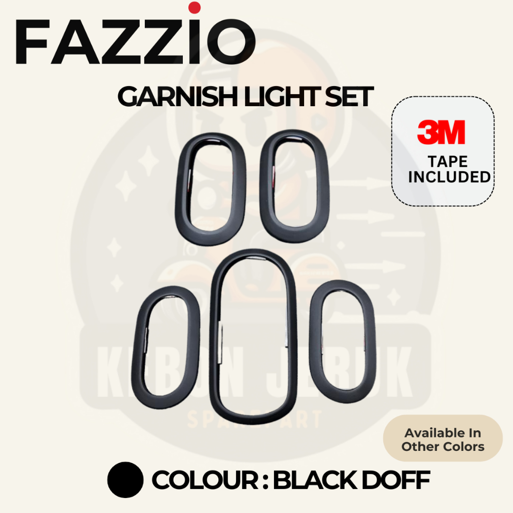 Yamaha Mio Fazzio Garnish Light Cover Light Trim Set Black Doff Top ...