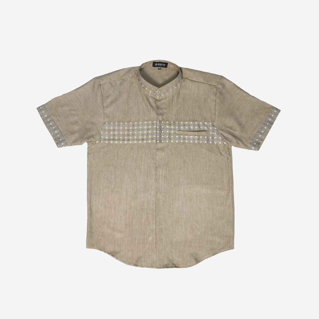 BAPIN Shirt Men's Short Sleeve Shirt Syams Mocca - Shirt Men's Short ...