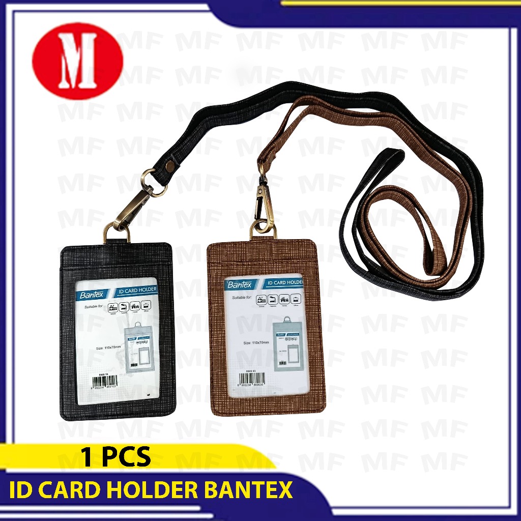 Bantex Leather ID Card | Name Tag Holder Lanyard Portrait | Shopee ...
