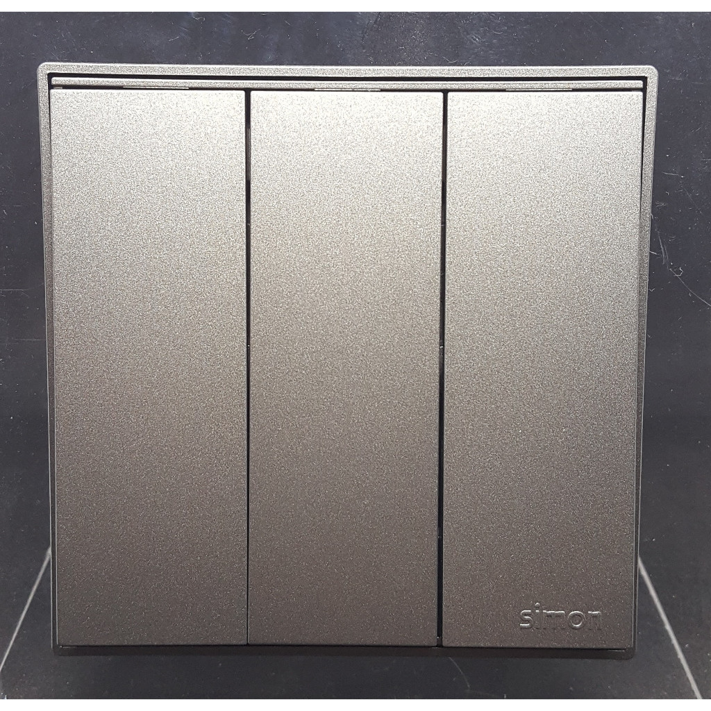 SIMON E6 GREY TRIPLE 3 GANG 1 WAY SWITCH | Shopee Philippines