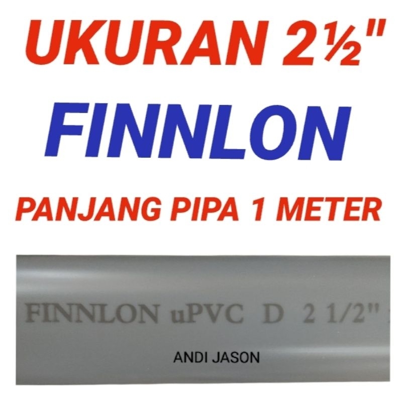 Finnlon PVC PIPE D 21/2 " LENGTH 1 METER PLASTIC PIPE 21⁄2 INCH ...