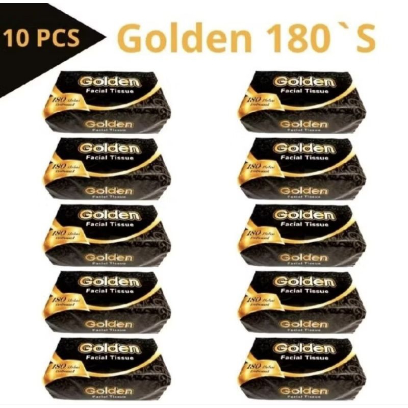 Golden TISSUE 10 pack 180 sheets 2ply / GOLDEN FACIAL TISSUE | Shopee ...