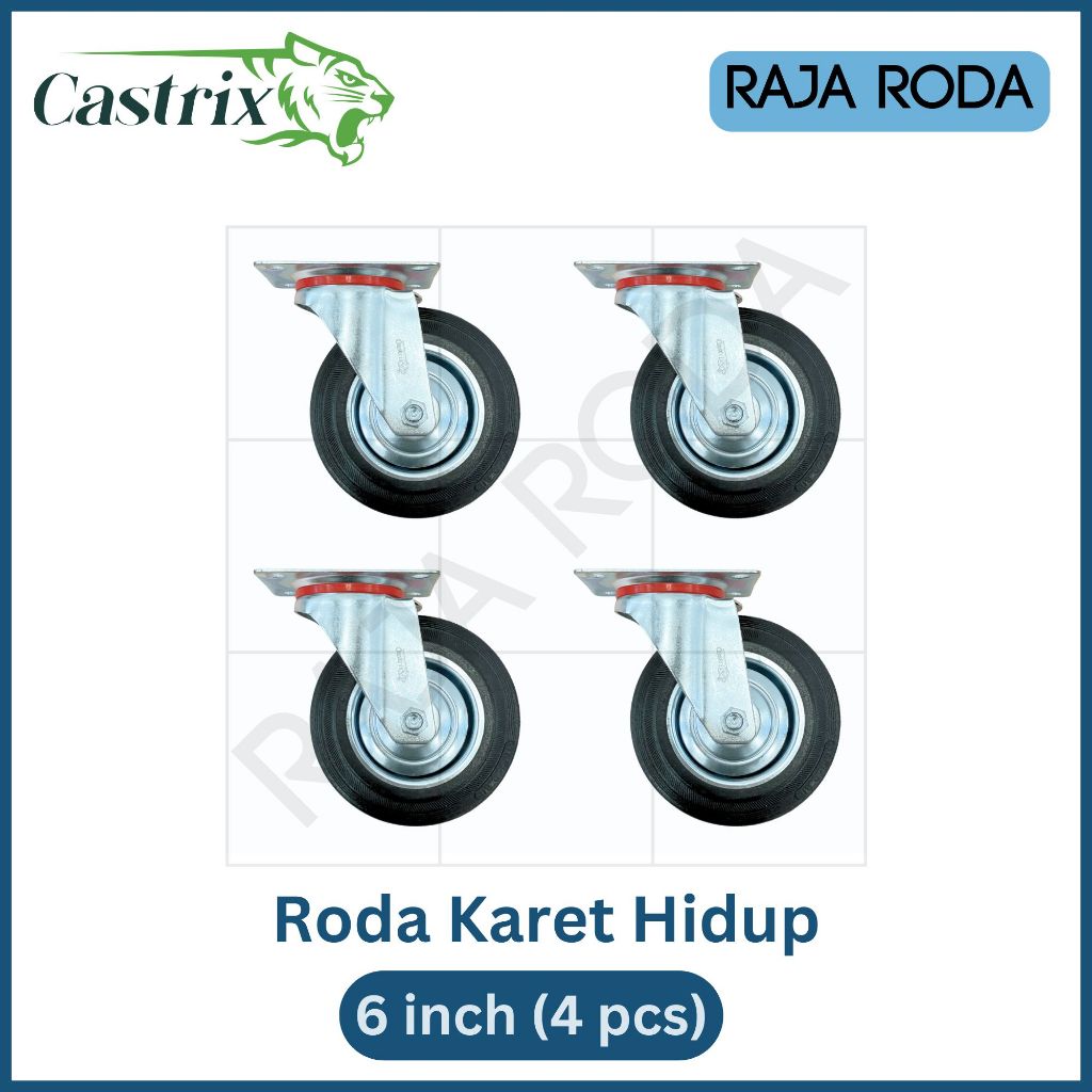 Castrix Rubber Wheels Trolley Steling Showcase Shelf Set 4 pcs Life 6 ...