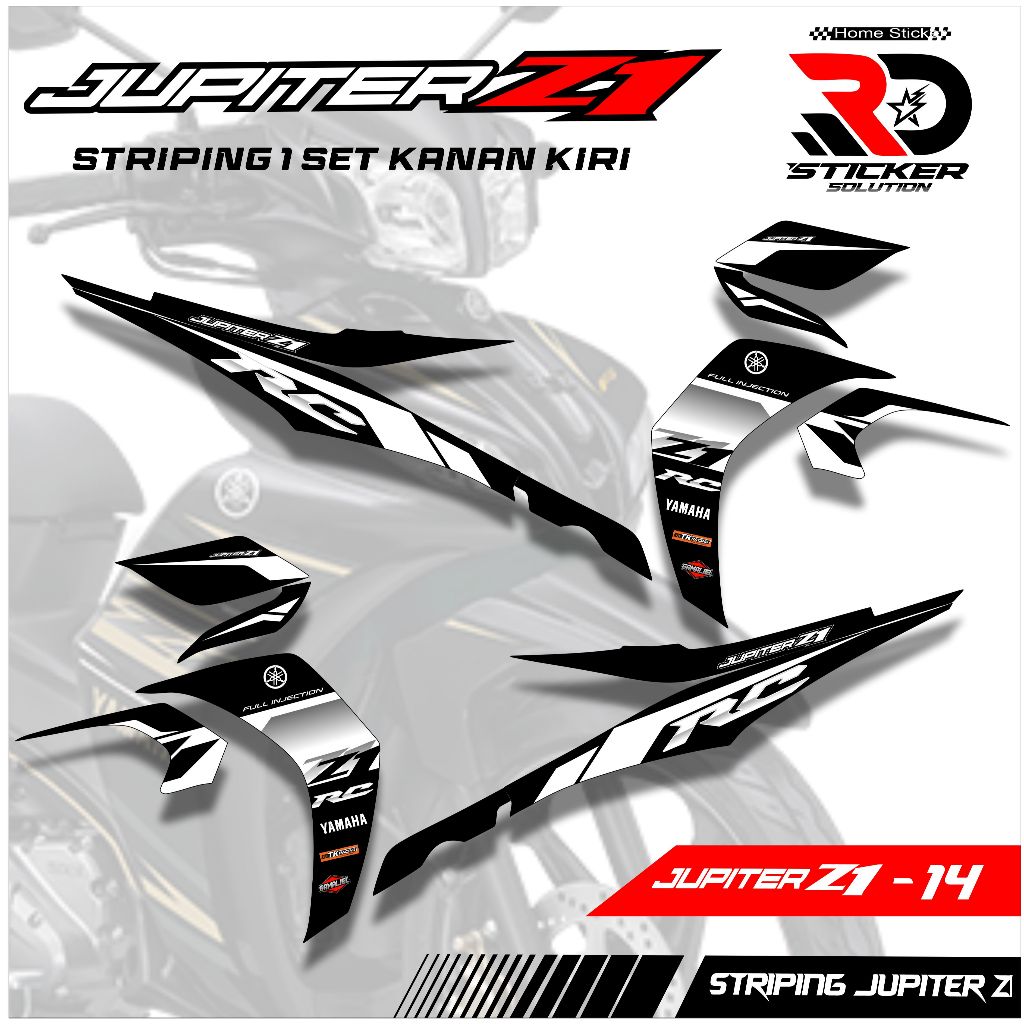 YAMAHA JUPITER Z1 STRIPING STICKER COOL GLOSSY HOLOGRAM MATERIAL SIMPLE ...