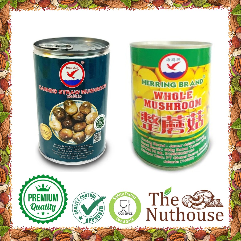 Herring Brand Canned Button Mushroom Whole Mushroom 400gr / Herring ...
