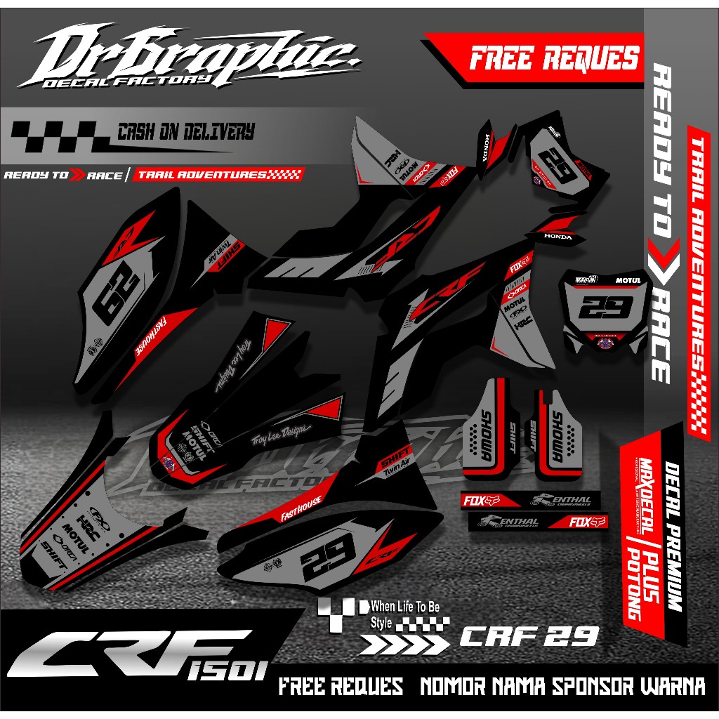 Crf 150L Supermoto Full Body Decal - Custom MAXdecal Premium Striping ...