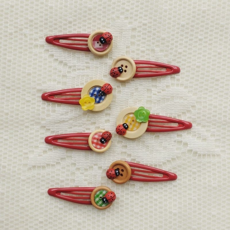 Picnic theme Button Hairclips | Cute button clips | Cute shoujo girl ...