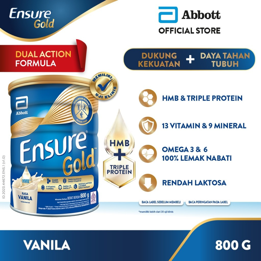 Ensure Gold HMB Vanilla 800 g - Low Lactose Adult Nutrition - EXP 2027 ...
