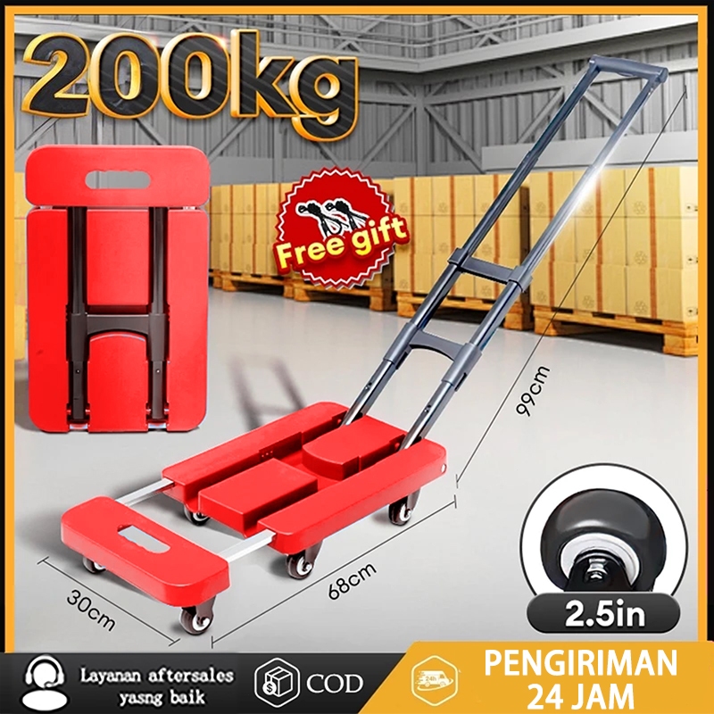 Folding Trolley 6 Wheels 200KG Folding Trolley Multi Purpose Cargo ...