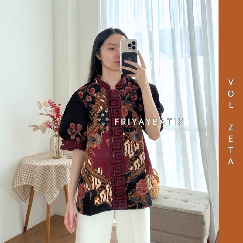 Lainey Batik Blouse / Women's Modern Batik Uniform Top with Short ...