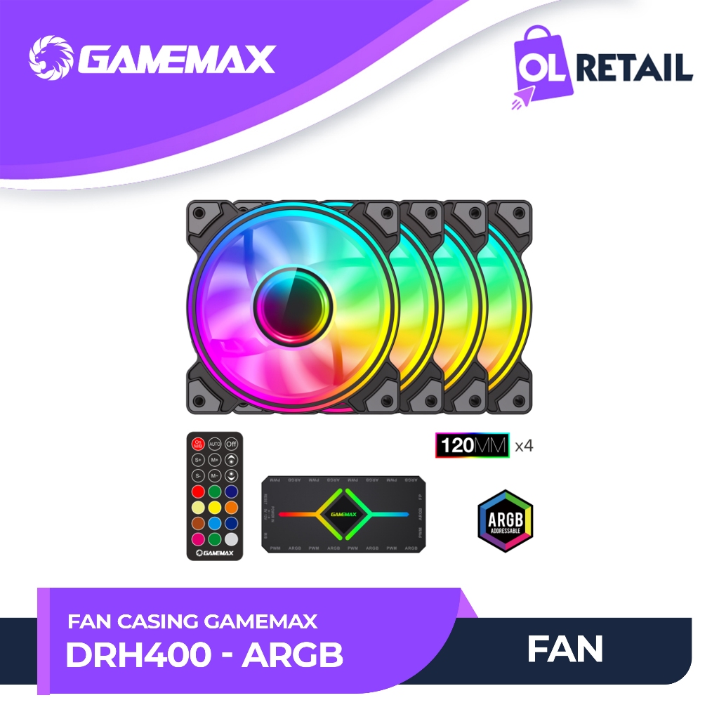 Gamemax DRH400 Fan Casing - ARGB - Black | Shopee Philippines