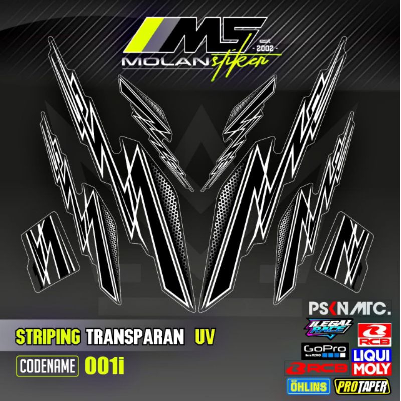 HITAM PUTIH Decal Sticker Striping Transparent Variations Uv F1zr 110 2 ...