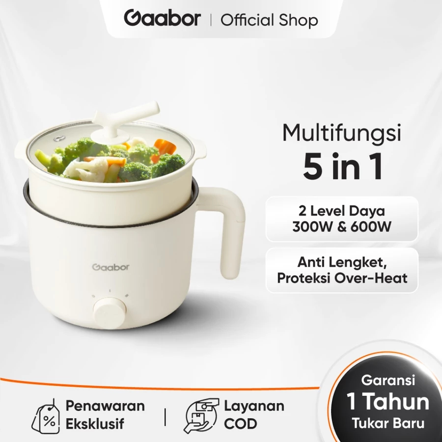 Gaabor Multipurpose Low Watt Electric Pot Non-Stick Electric Cooker 1 ...