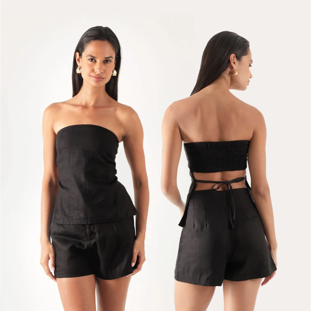 Bamboo Blonde - Lulu Tube Top, Black | Kemben, Open back, Adjustable ...
