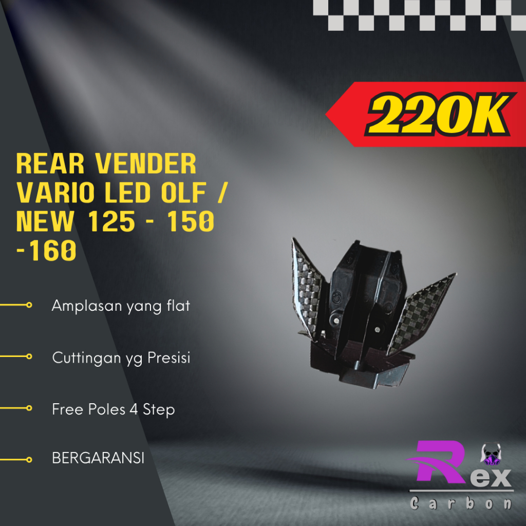 Cover upper lower Rear Fender Vario 125 - 150 - 160 new Carbon kevlar ...