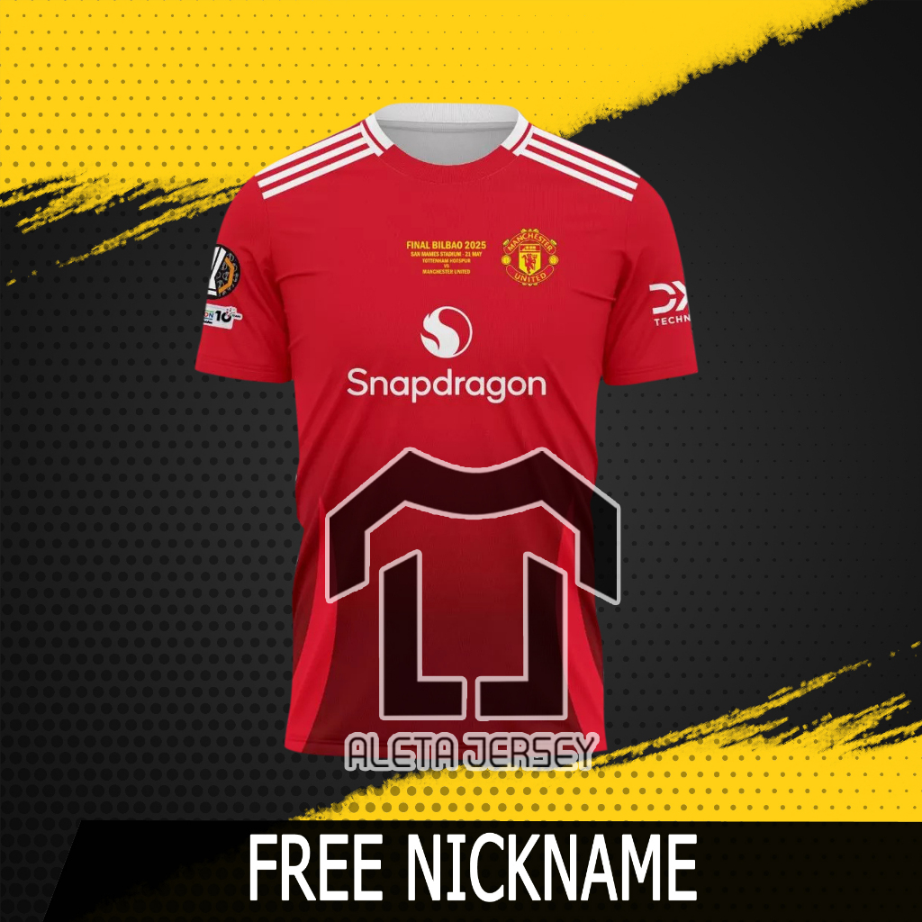 MU FINAL BILBAO 2025 Jersey Full Printing free name back number ...