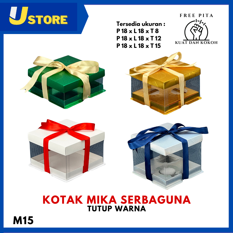 Cake Box Mica Cake Box 18x18 cm Pudding Box PET Transparent Mica Cake ...
